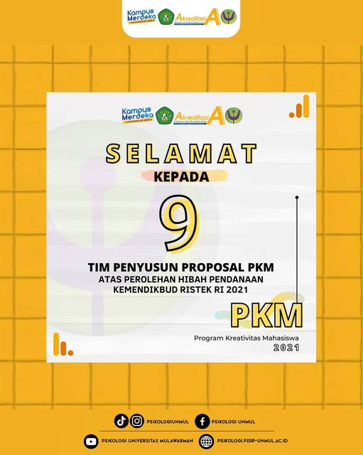 Selamat Kepada 9 Tim Penyusun Proposal PKM – Prodi Psikologi Unmul