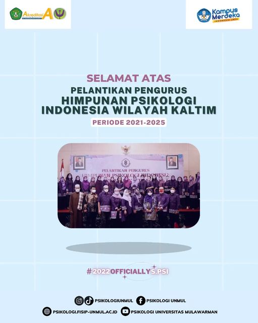 Selamat Atas Pelantikan Pengurus Himpsi Kaltim – Prodi Psikologi Unmul